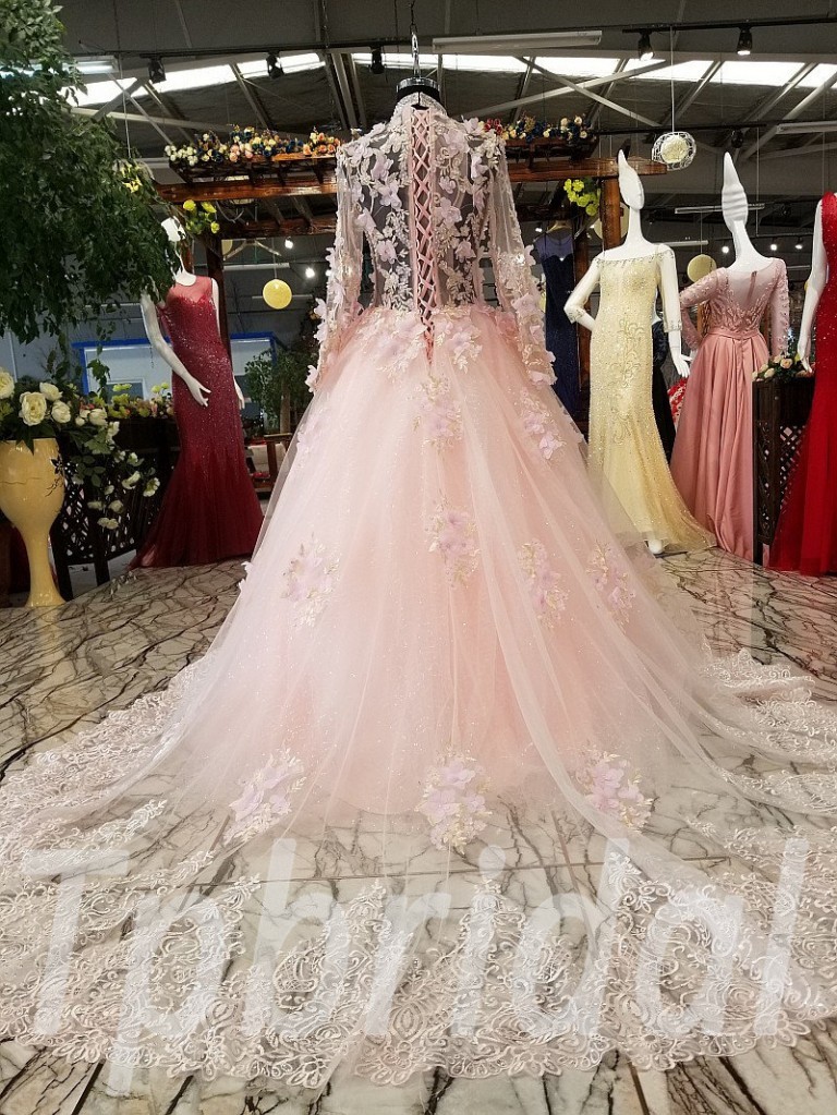 Baby Blue Prom Dress A Line Floor Length Train Sale