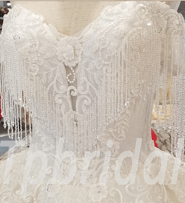 Crystal Wedding Dress Luxury Lace Ball Gown Bridal Dress