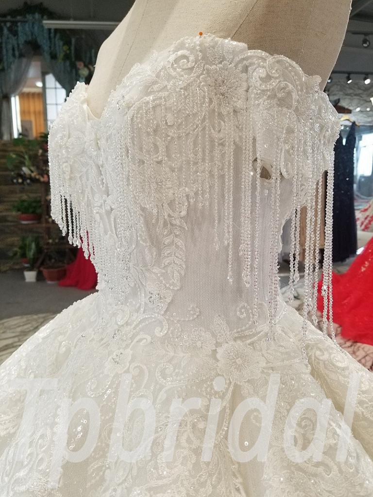 Crystal Wedding Dress Luxury Lace Ball Gown Bridal Dress