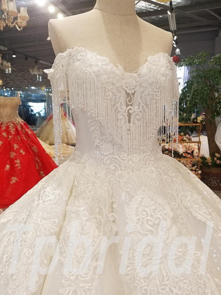 Crystal Wedding Dress Luxury Lace Ball Gown Bridal Dress