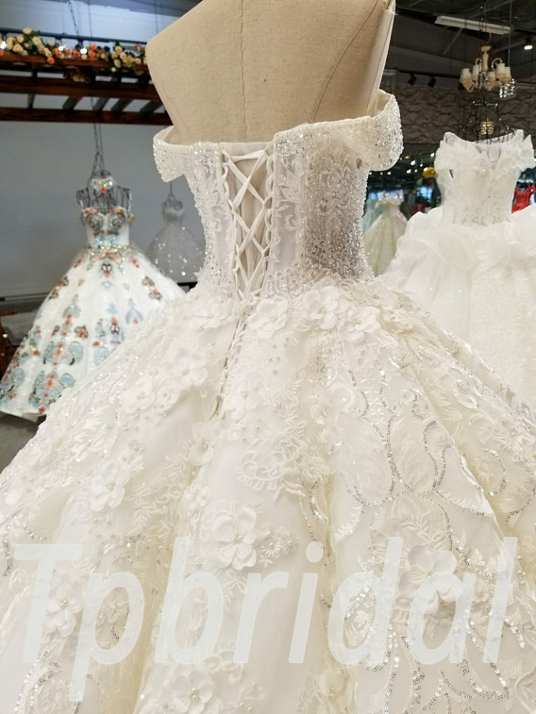 Crystal Ball Gown Wedding Dress Custom Made Haute Couture