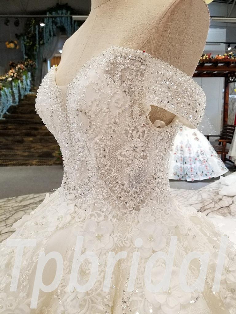 Crystal Ball Gown Wedding Dress Custom Made Haute Couture
