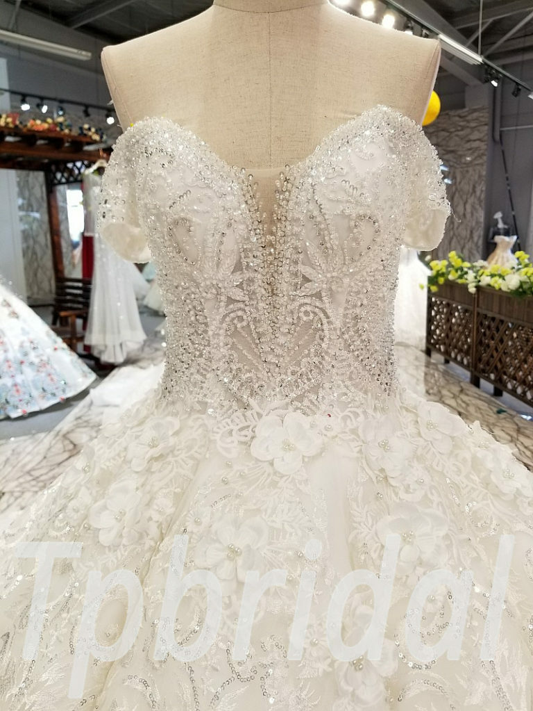 Crystal Ball Gown Wedding Dress Custom Made Haute Couture