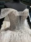 Crystal Ball Gown Wedding Dress Off The Shoulder Long Train