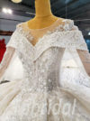 Long Sleeve Ball Gown Wedding Dress With Monarch Train