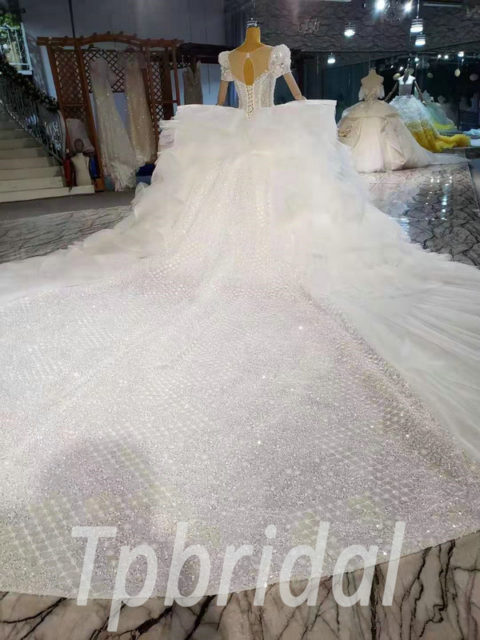 Princess Bridal Dress Crystal Ball Gown Hand Made Wedding Dress